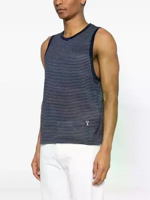 AMI Paris Striped Logo Tank Top