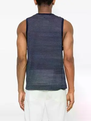 AMI Paris Striped Logo Tank Top