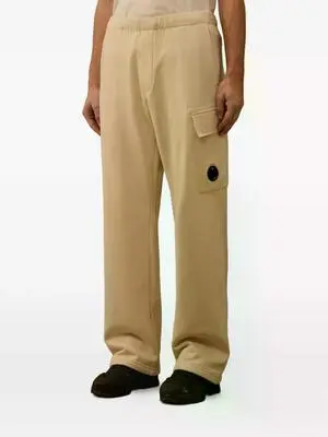 C.P. COMPANY Diagonal-raised Fleece Cargo-pocket Cotton Track Pants - Neutrals
