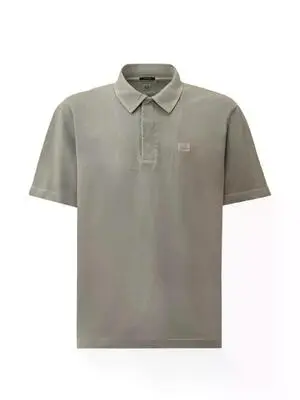 C.P. COMPANY 24/1 Piquet-button Short-sleeve Logo-patch Cotton Polo Shirt - Grey