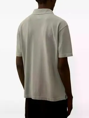 C.P. COMPANY 24/1 Piquet-button Short-sleeve Logo-patch Cotton Polo Shirt - Grey