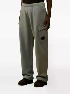C.P. COMPANY Diagonal-raised Fleece Cargo-pocket Cotton Track Pants - Blue