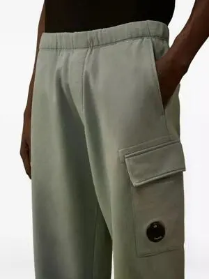 C.P. COMPANY Diagonal-raised Fleece Cargo-pocket Cotton Track Pants - Blue