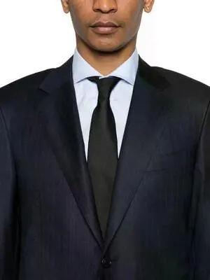 Canali Herringbone Buttoned Suit - Blue