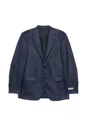 Canali Check Pattern Blazer - Blue