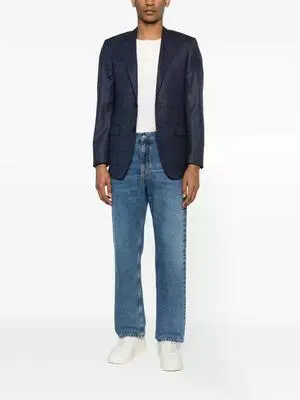 Canali Check Pattern Blazer - Blue