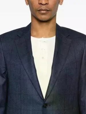 Canali Check Pattern Blazer - Blue