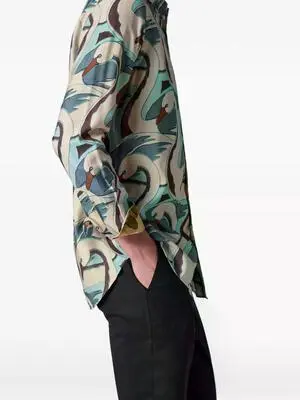 Paul Smith Swan Patterned Shirt - Neutrals