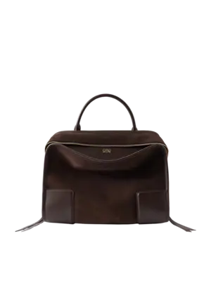 Loewe Amazona Leather-trimmed Suede Tote - Brown