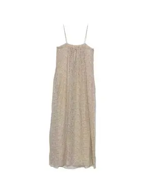 ALYSI Dotted Ramie Midi Dress