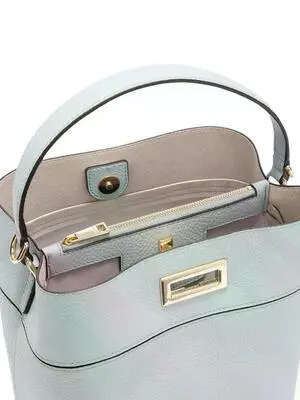 Furla Amelia Lock Leather Bucket Bag - Blue