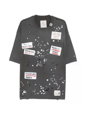 Mihara Yasuhiro Sticker-embellished T-shirt