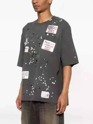Mihara Yasuhiro Sticker-embellished T-shirt