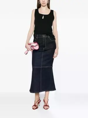 Victoria Beckham Pleated-back Tank Top - Black