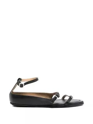 Marsèll Leather Buckle-strap Flat Sandals - Black