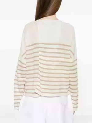 Majestic Filatures Striped Linen Sweater