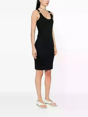 Coperni Scoop Neck Sleeveless Dress With Logo Appliqu - Black