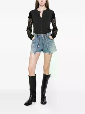 Alexander Wang Ripped Zip Shorts - Blue