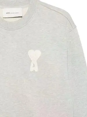 AMI Paris Heart Appliquéd Sweatshirt - Grey