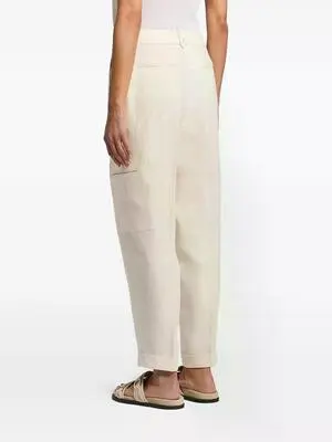 Peserico Cuffed Trousers With Flower Detail