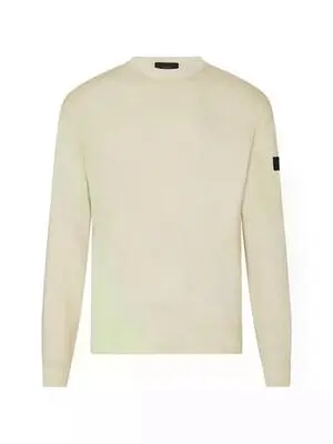 Peuterey Crew-neck Sweater With Logo Patch - Neutrals