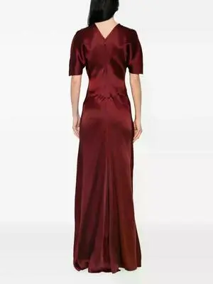Victoria Beckham Gathered Maxi Dress - Red