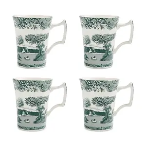 SPODE Heritage Italian Cottage Mug, Set Of 4 - Green