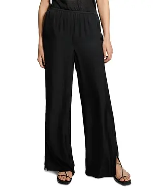 Theory Slit Hem Pull On Trousers - Black