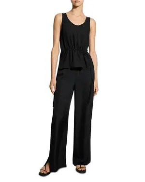 Theory Washed Tie Easy Tank Top - Black