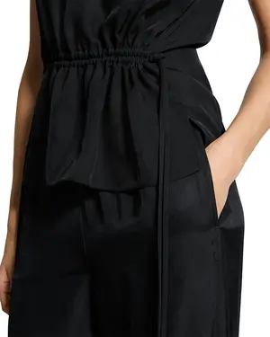 Theory Washed Tie Easy Tank Top - Black
