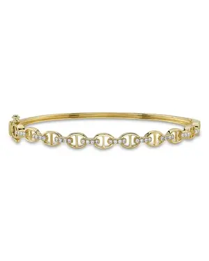 SHY CREATION 14k Yellow Diamond Mariner Link Bangle Bracelet - Gold