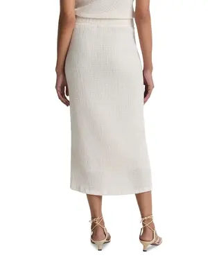 Vince Shadow Grid Midi Skirt - Chalk