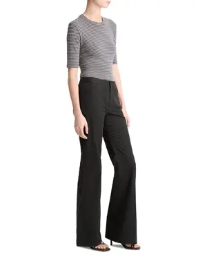 Vince Stretch Cotton Flare Pants - Black