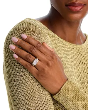 Bloomingdale'S Diamond Square Cluster Ridged Ring