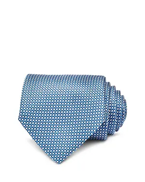David Donahue Micro Jacquard Silk Tie - Blue