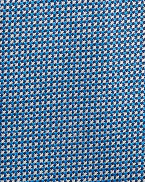 David Donahue Micro Jacquard Silk Tie - Blue