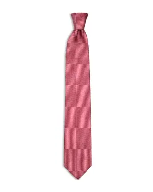 David Donahue Micro Jacquard Silk Tie - Red