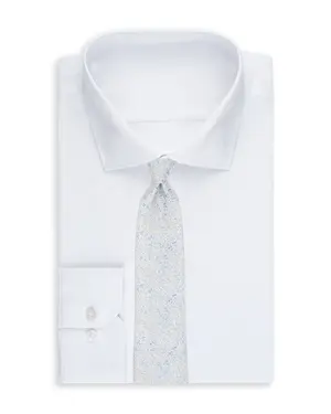 Thomas Pink Floral Standard Neck Tie - Ecru