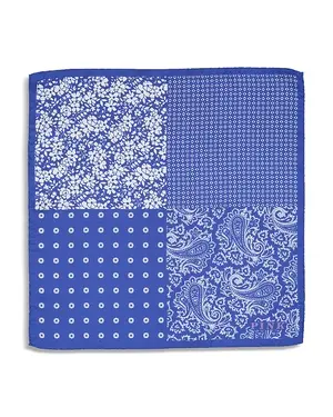 Thomas Pink Pattern Quadrant Pocket Square - Blue