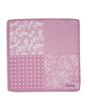 Thomas Pink Pattern Quadrant Pocket Square - Pink