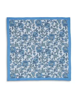 Thomas Pink Linen Floral Pocket Square - Blue