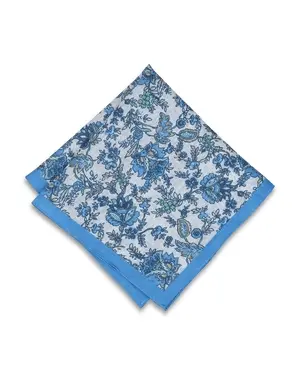 Thomas Pink Linen Floral Pocket Square