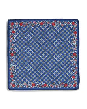 Thomas Pink Medallion Floral Pocket Square - Navy