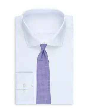 Thomas Pink Classic Woven Geometric Neck Tie - Purple