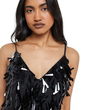 WAREHOUSE Premium Teardrop Embellished Midi Dress