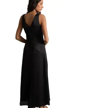 WAREHOUSE Satin And Chiffon Mix Midaxi Dress