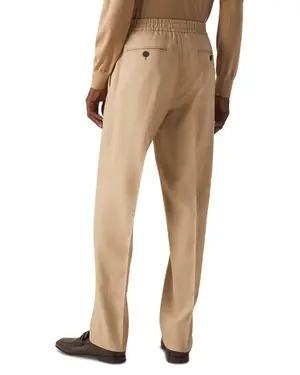 Zegna Oasi Lino Tailored Pants - Medium Beige Solid