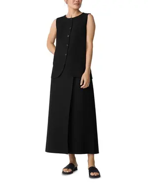Eileen Fisher Wrap Front Midi Skirt
