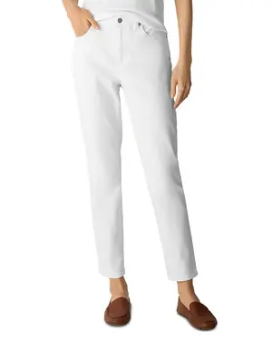 Eileen Fisher High-waist Slim Ankle Jeans - White