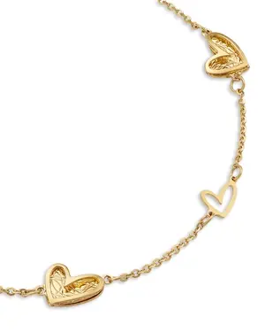 MOON & MEADOW 14k Yellow Heart Station Bracelet
